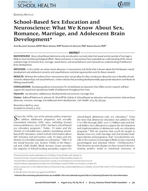 Article Analysis As Finding Je GE N E R A L AR T I C L E Babe Based Sex Education And