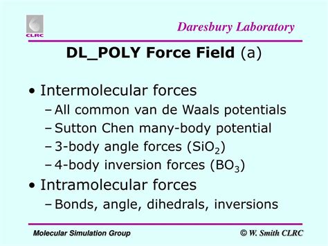 Ppt The Dl Poly Molecular Dynamics Simulation Package Powerpoint Presentation Id 3222202