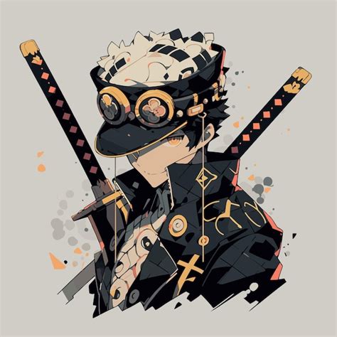 Premium Ai Image Vector Illustration Of One Piece Manga Character