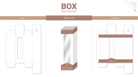 박스 포장 및 모형 다이 컷 템플릿 프리미엄 벡터