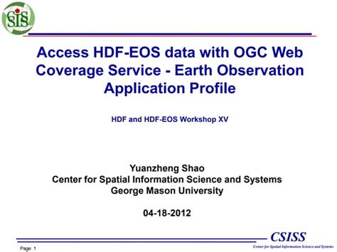 Access Hdf Eos Data With Ogc Web Coverage Service Earth Observation
