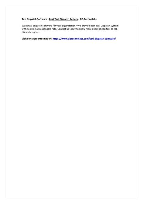 Ppt Taxi Dispatch Software Best Taxi Dispatch System Ais Technolabs Powerpoint