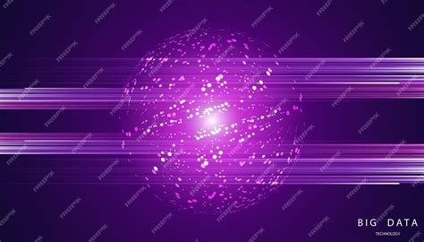 Premium Vector Abstract Big Data Pink Purple Network Circle Digital Connection And Point Curve