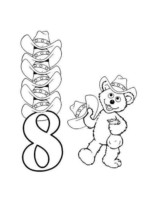 Раскраска цифры 8 Учимся писать цифру 8