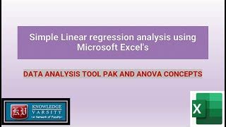 Multiple Linear Regression Analysis Using Microsoft Excel S Data Analysis Tool Pak And Anova ...