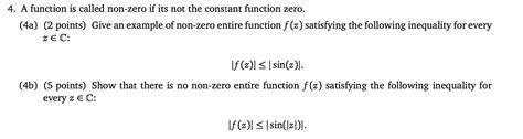 Solved A Function Is Called Non Zero If Its Not The Chegg