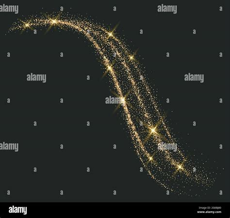 Golden Sparkles Flowing In Wave Stock Vector Image And Art Alamy