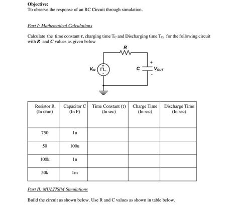 Solved Objective: To observe the response of an RC Circuit | Chegg.com