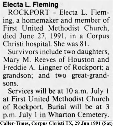 Electa Lorraine May Fleming 1909 1991 Find A Grave Memorial