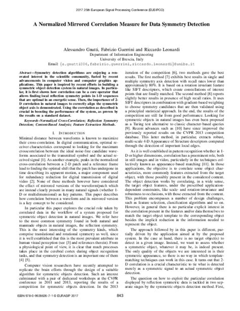 Pdf A Normalized Mirrored Correlation Measure For Data Symmetry Detection