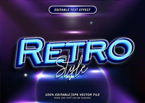 Premium Vector Retro Text Style Effect Editabe Title Font Mockup 80s Font Style