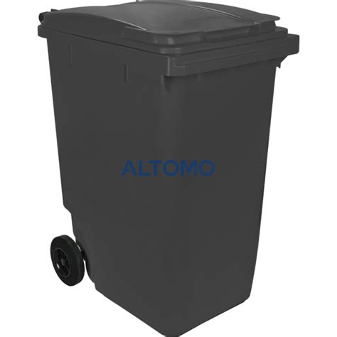 Черна пластмасова кофа за боклук на колела Urban 360 литра Altomo Bg