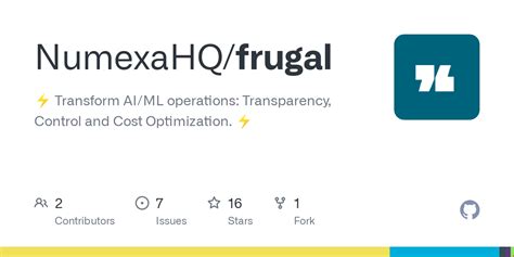 github numexahq frugal ⚡️ transform ai ml operations transparency