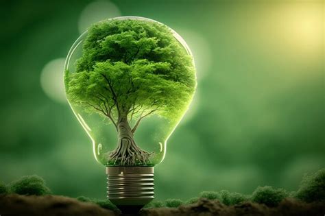 Premium Ai Image Green Lightbulb With Tree Inside Ecofriendly Energy