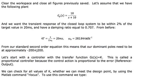 Solved Clear The Workspace And Close All Figures Previously Chegg