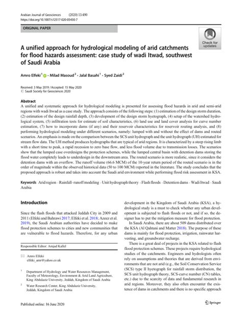 a unified approach for hydrological modeling of arid catchments pdf