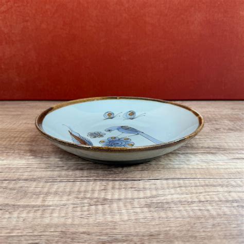 Ken Edwards Pottery Mexican Stoneware Tonala Blue Bird Design Palomar