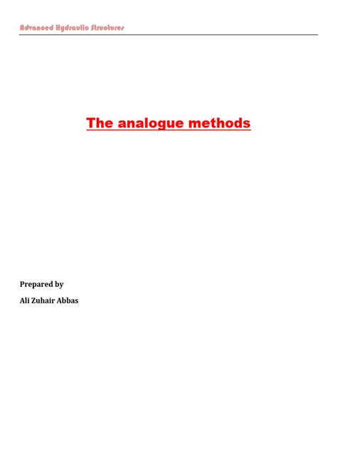 Analogue Method Pdf System Analog Signal