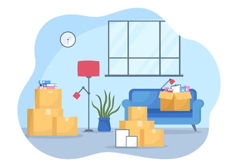 Home Relocation Or People Moving With Cardboard Packaging Boxes Or Pack