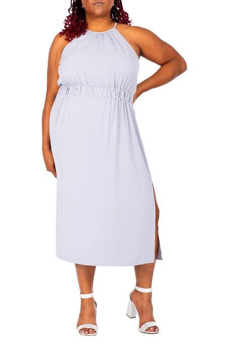 Womens Plus Size Halter Neck Elegant Maxi Dress Eloquii