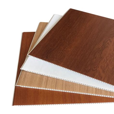 Wood Color Pvc Wall Panel High Strength Laminate Pvc Wall Cladding Wood Grain Texture Paneles