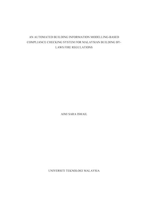 Pdf An Automated Building Information Modelling Based Compliance
