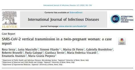 Simone Filardo On Linkedin Sars Cov 2 Vertical Transmission In A Twin Pregnant Woman A Case