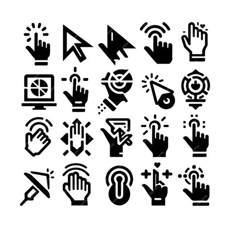 Set Of Arrow Web Cursors Set Computer Pointer Click Icon Clicking