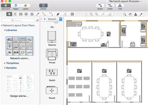 Creating A Network Layout Floor Plan ConceptDraw HelpDesk