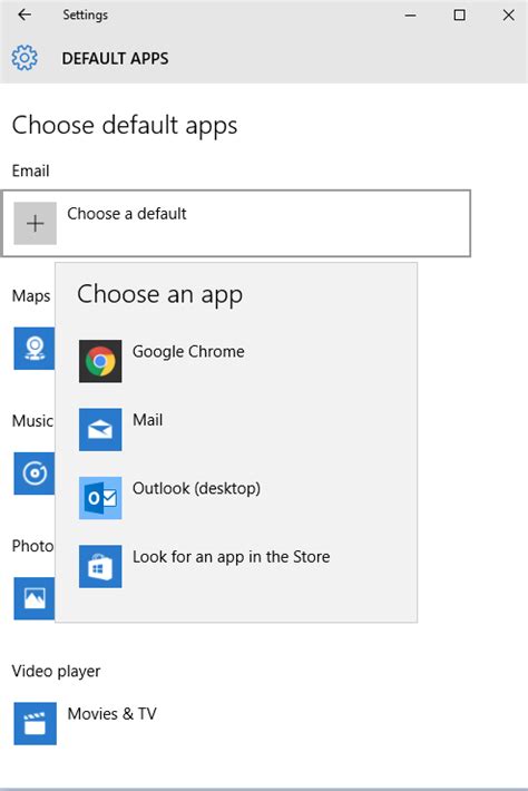 Setting The Default Mail Application On Windows
