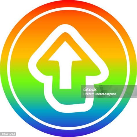 Direction Arrow Circular Icon With Rainbow Gradient Finish Stock Illustration Download Image