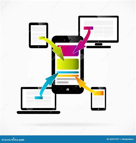 Phone Synchronization Stock Vector Illustration Of Monitor 36591937