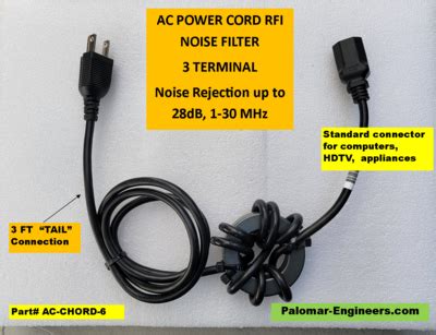 Ac Cable Noise Filter For Standard 120vac Plugs 14 Id Store