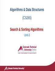 CS Algorithms Unit Introduction To Search And Sorting Algorithms Algorithms Data