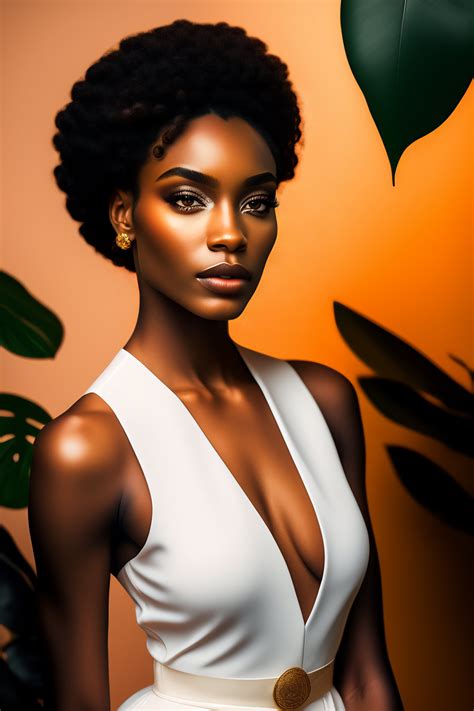 Lexica Hyperrealistic Elegant And Afrocentric Female Model With