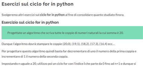 Esercizi Sul Ciclo For In Python Ciclo For In Python 3