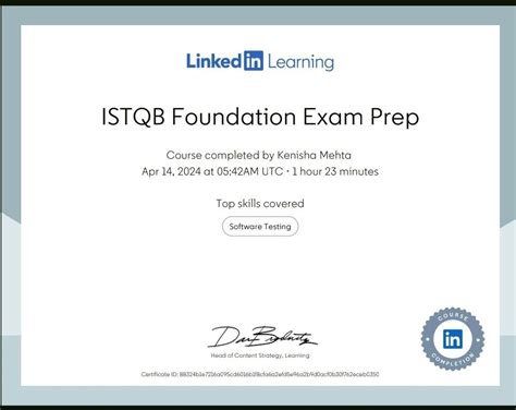 Kenisha Mehta On Linkedin Done With Istqb Foundation Exam Prep