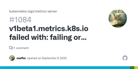V Beta Metrics K S Io Failed With Failing Or Missing Response From Issue Kubernetes