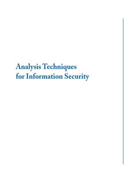 Analysis Techniques For Information Security Pdf Transport Layer