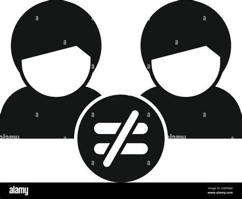 Two Businessmen Separated By Inequality Symbol Showing Concept Of Gender Inequality Stock Vector