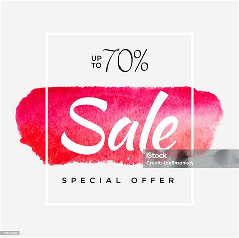 수채화 특별 제공 슈퍼 판매 전단지 배너 포스터 팜플렛 최대 저장 70 할인 추상 페인트 스트로크 벡터 일러스트 레이 션 가격에 대한 스톡 벡터 아트 및 기타 이미지