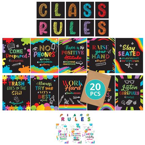 20 Class Rules Poster For Classroom Classroom Rules Poster Middle School Classroom Rules 20 Class Rules Poster For Classroom Classroom Rules Poster Middle School Classroom Rules