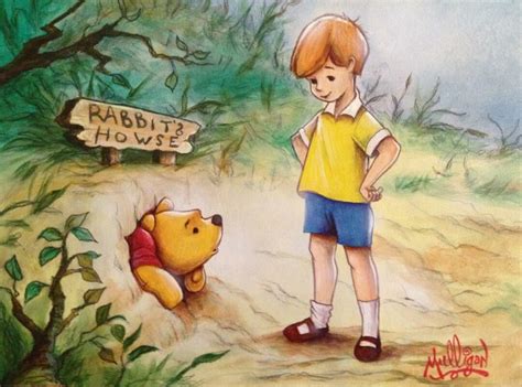 Winnie The Pooh Stuck Pooh And Christopher Robin Lithograph By James