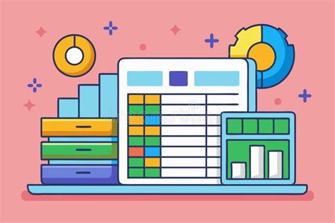 Flat Illustration Showcases Spreadsheets And Data Analysis Tools