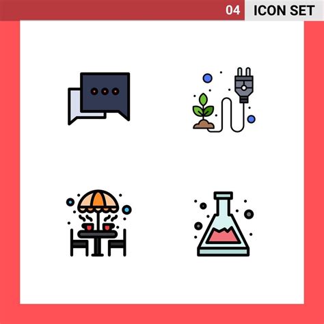 4 Filledline Flat Color Concept For Websites Mobile And Apps Bubble Coffee Ecological Herb Table