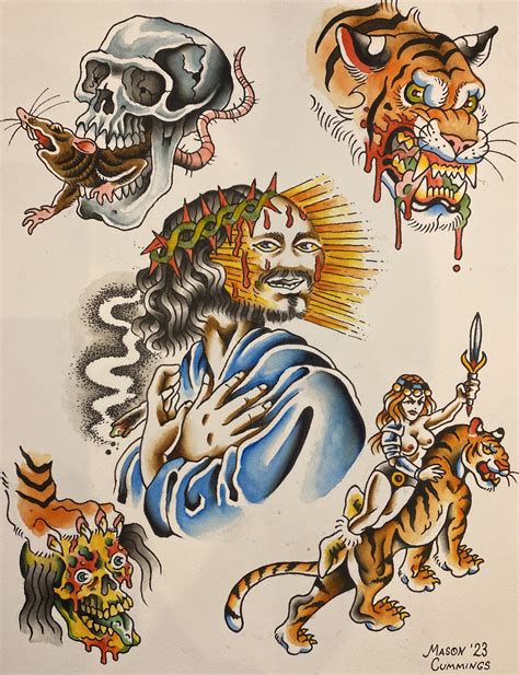 Available Tattoo Flash Designs By Los Angeles Tattoo Artist Mason Cummings