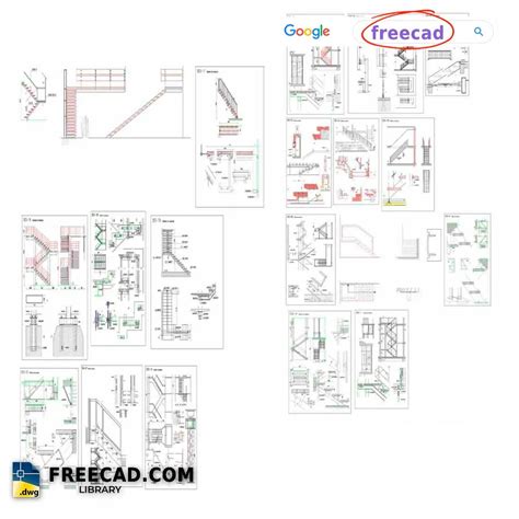 The Autocad Drawing Dwg 2d File Of The Staircase Side