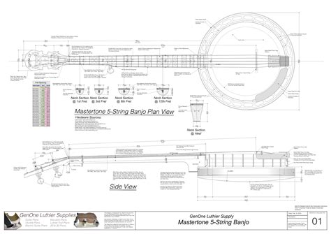 5 String Mastertone Banjo Plans Genone Luthier Services