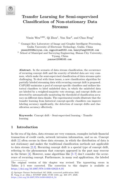 Pdf Transfer Learning For Semi Supervised Classification Of Non