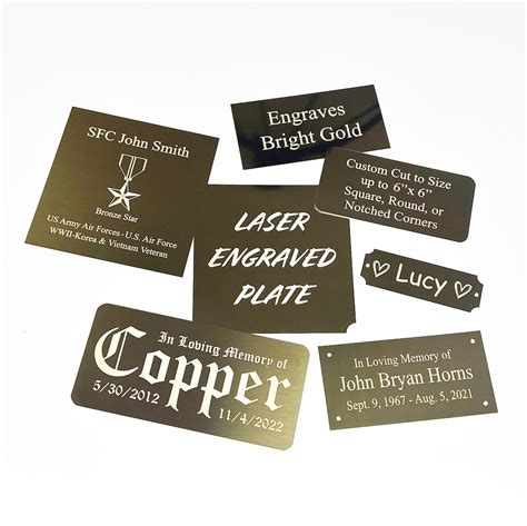 Bright Brass Engraved Plate Engraving Customized Metal Name Plate